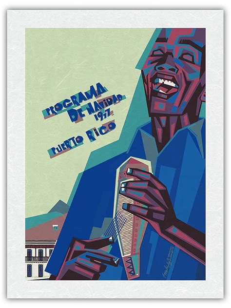 Puerto Rico Programa de Navidad Christmas Program Vintage Theater Poster by José Meléndez