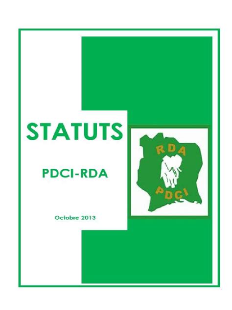 Statuts Du Pdci Rda Pdf