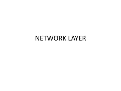 Network Layer Ppt