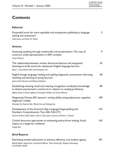 Language Testing Journal On Linkedin Language Testing Volume 41 Issue