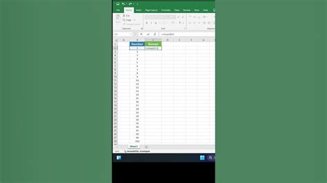 Roman Function In Excel Excel Tricks Exceltricks Exceltips Asmr
