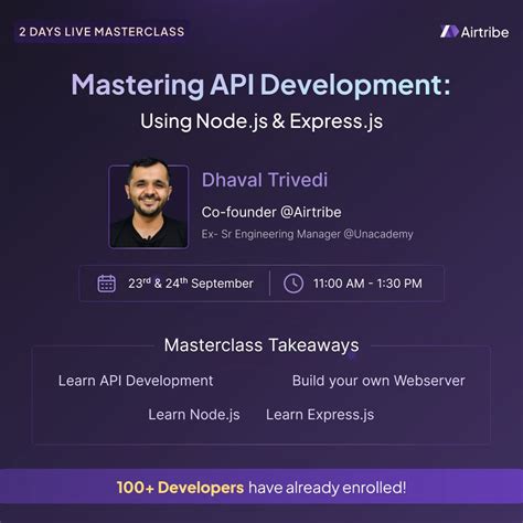 Airtribe On Linkedin Api Apidevelopment Nodejs Expressjs Masterclass Careerdevelopment