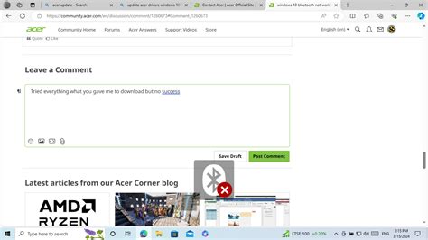 Windows Bluetooth Not Working Acer Community