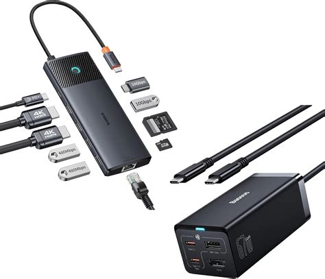 Amazon Com Baseus 10 In 1 Docking Station And Baseus USB C Charger 67W Electronics