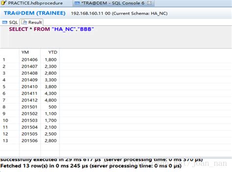 Hana 存储过程 Ytdhana存储过程 返回表 Csdn博客