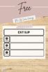Exit Slip Activity By Ms Lily Loves Learning TPT