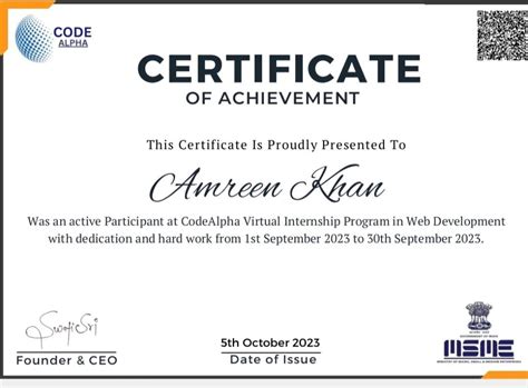 Amreen Khan On Linkedin Internshipcomplete Html