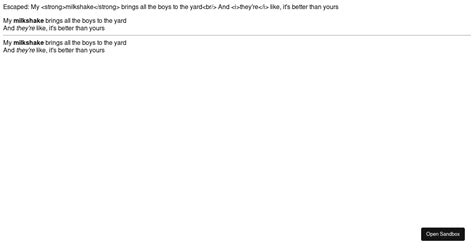 Vue Sanitize Example Codesandbox