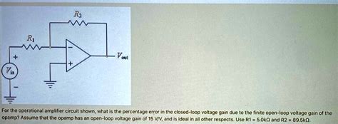 solved for the operational amplifier circuit shown what is the percentage error in the closed