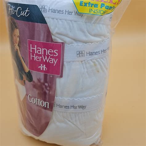 7 Pairs Vtg 1996 Hanes Her Way Hi Cut White Cotton Panties Underwear