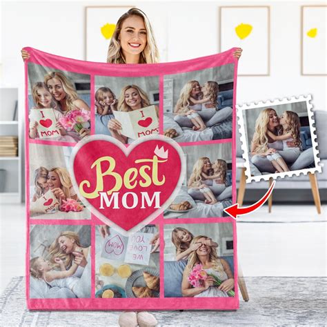 Custom Photo Blanket For Mom Mothers Day T Personalized Photo And