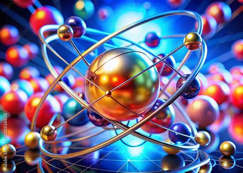3d Render Atomic Structure Detailed Electron Orbitals And Nucleus Visualization Stock