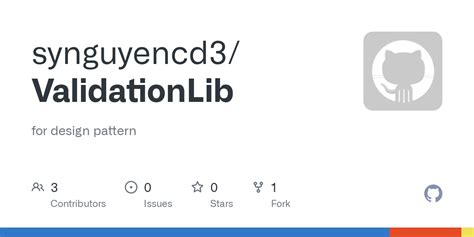 Github Synguyencd3validationlib For Design Pattern
