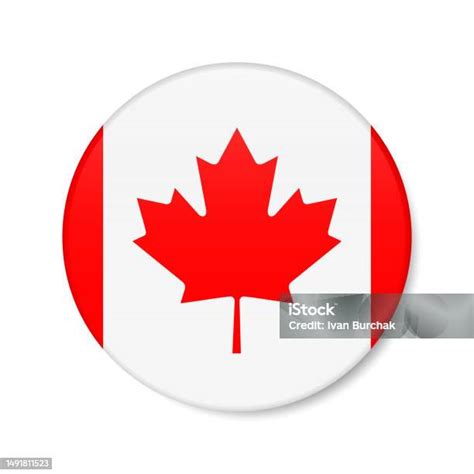 캐나다 원 단추 아이콘입니다 캐나다 라운드 배지 깃발입니다 3d 사실적인 격리 벡터 그림 캐나다에 대한 스톡 벡터 아트 및 기타 이미지 Istock