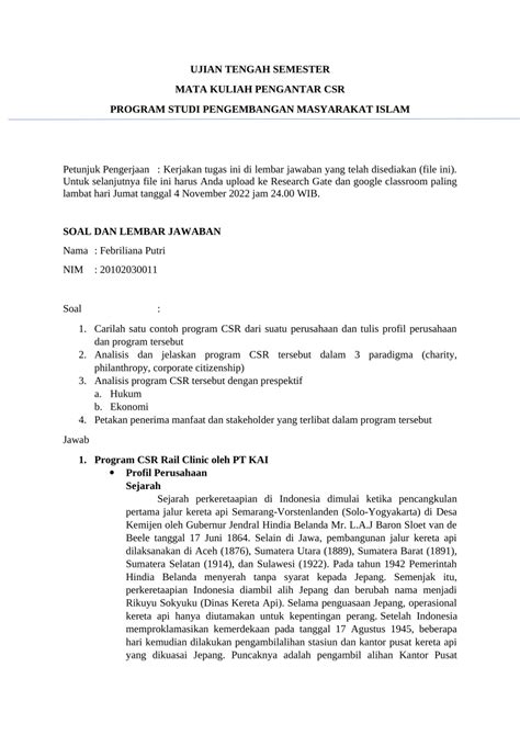 PDF Program CSR Rail Clinic PT KAI