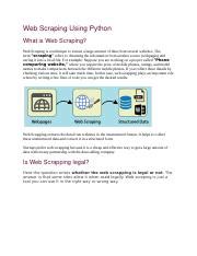 Web Scraping Using Python Docx Web Scraping Using Python What Is Web Scraping Web Scraping Is