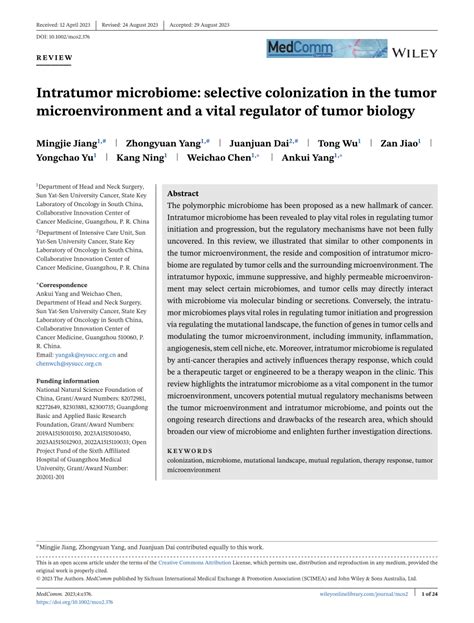 Pdf Intratumor Microbiome Selective Colonization In The Tumor Microenvironment And A Vital