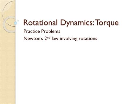 Ppt Rotational Dynamics Torque Powerpoint Presentation Free