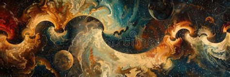 Abstract Formations Resembling Planetary Orbits And Cosmic Trajectories Against A Backdrop Of