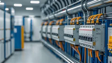 High Tech Electrical System With Circuit Breakers Stock Illustration Illustration Of