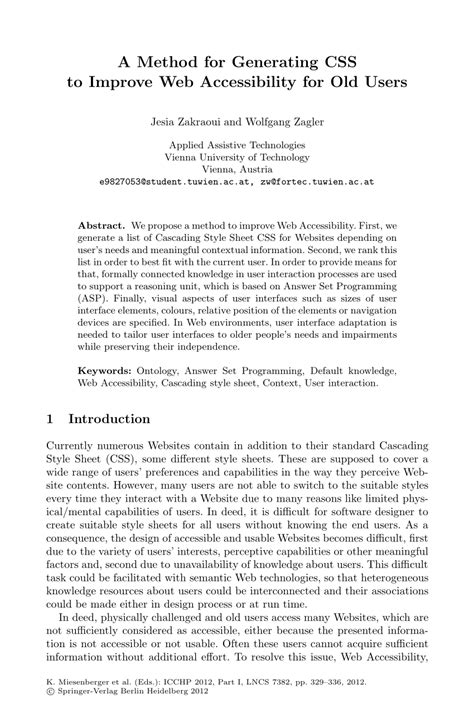 Pdf A Method For Generating Css To Improve Web Accessibility For Old