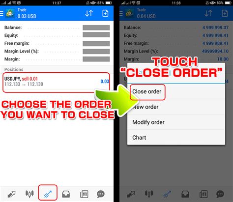 How To Close An Order In Mt4 Application For Smartphone Android Version