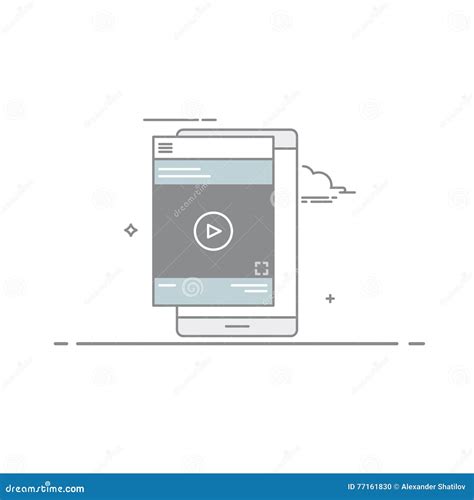 Video Design Concept Player Or Tutorial In The Mobile Device Interface