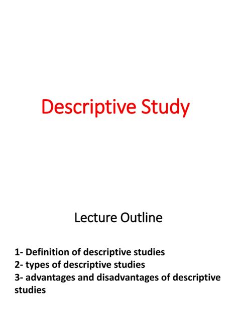 Descriptive Studies Pdf Health Care Health Sciences