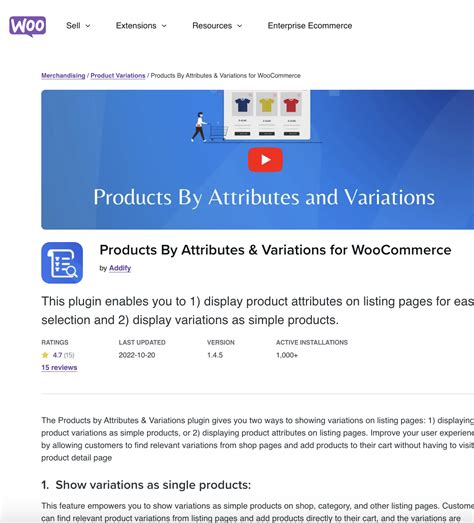 Products By Attributes And Variations For Woocommerce