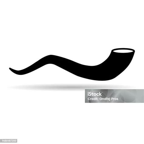 Icône Dombre En Corne De Shofar Symbole De Conception De Religion Graphique Illustration