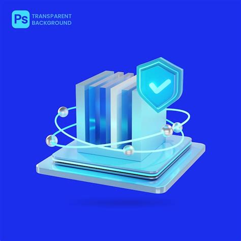 Premium Psd Cyber Security Of Server Technology And Safety Check Mark