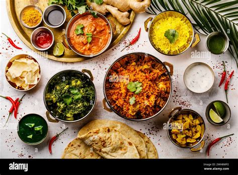 Indian Food Curry Butter Chicken Palak Paneer Chiken Tikka Biryani