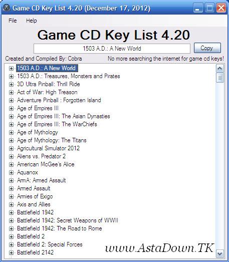 AstaDown Tk Game CD Key List 4 20