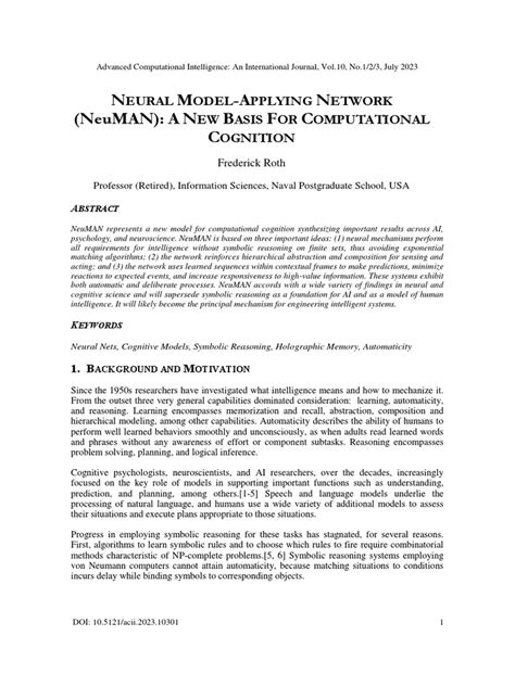 neural model applying network neuman a new basis for computational