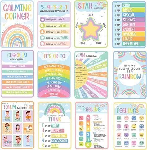 Educational Posters Homeschool Decorations Preschool Wall