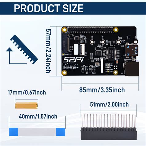 52pi M 2 Nvme Ssd Plus 2 5g Ethernet Adapter For Raspberry Pi 5 W01 U 52pi Store