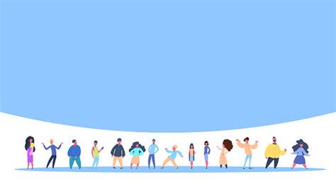 캐주얼 사람들 그룹 서 함께 남자 여자 캐릭터 다양성 포즈 격리 된 남성 여성 만화 전체 길이 플랫 다민족 그룹에 대한 스톡 벡터 아트 및 기타 이미지 Istock