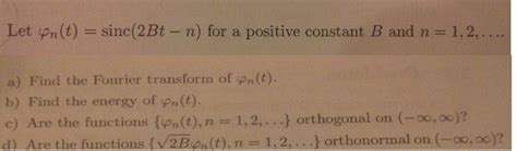 Orthogonal And Orthonormal Functions Please Show