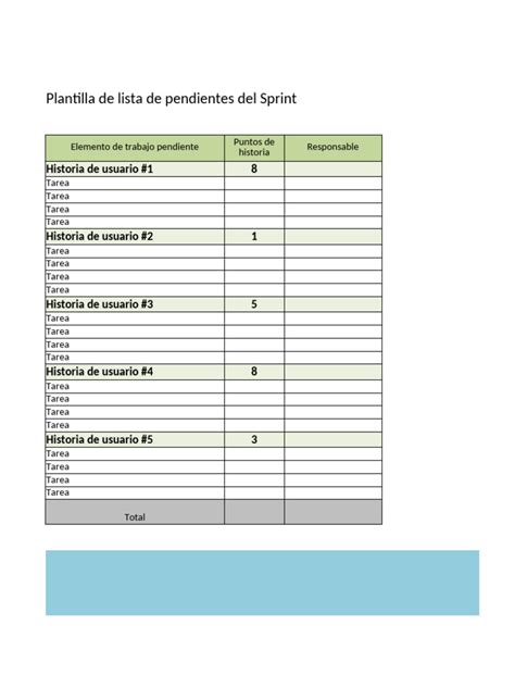 Sprint Backlog Template Es3 Pdf