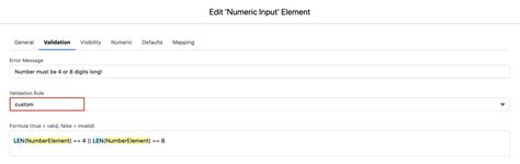 How To Edit Elements Validation Rules For Numeric Elements Smart Forms Portal