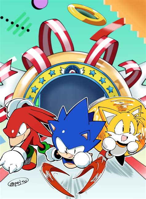Sonic The Hedgehog Tails And Knuckles The Echidna Sonic And More Drawn By Posojo Danbooru