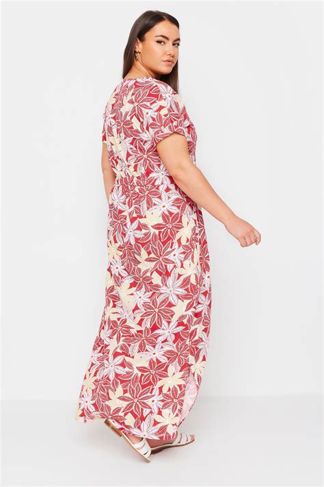 Yours Plus Size Red Floral Print Maxi Dress Yours Clothing