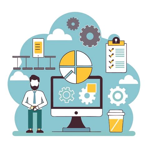 Premium Vector Technology Concept Flat Vector Style Illustration