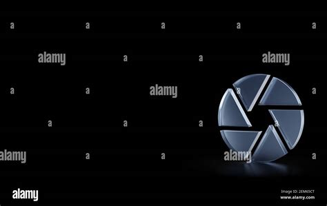 3d Rendering Of Frosted Glass Symbol Of Camera Aperture Isolated On Black Background With Blurry
