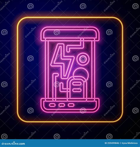 Glowing Neon Futuristic Cryogenic Capsules Or Containers Icon Isolated On Black Background