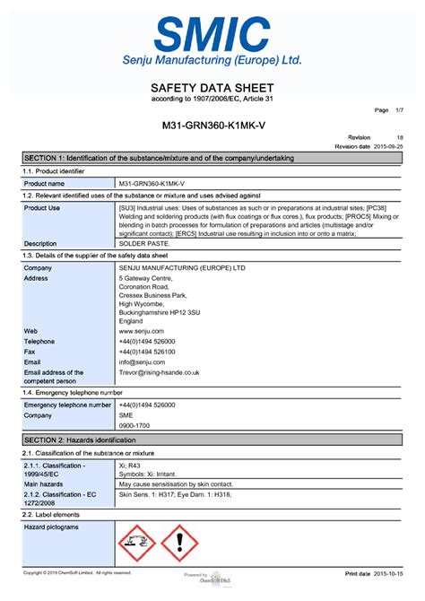 Solder Paste Msds Download
