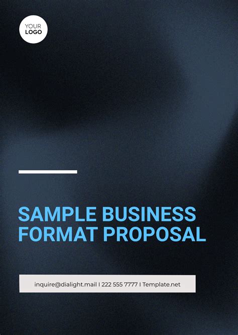 Free Sample Business Format Proposal Template To Edit Online