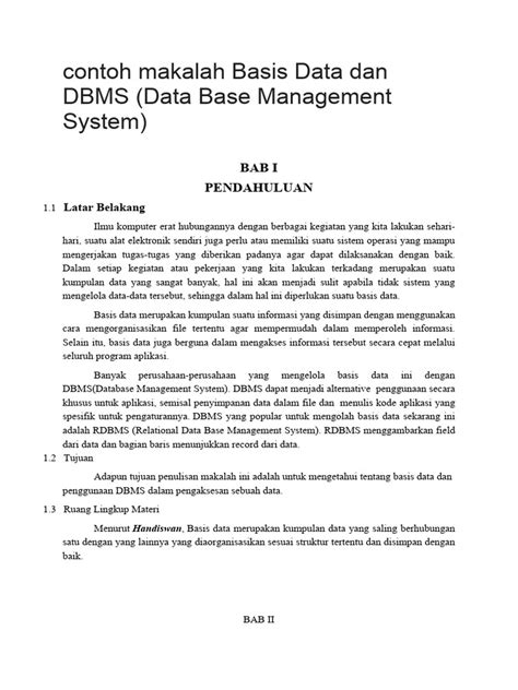 Contoh Makalah Basis Data Dan Dbms Pdf