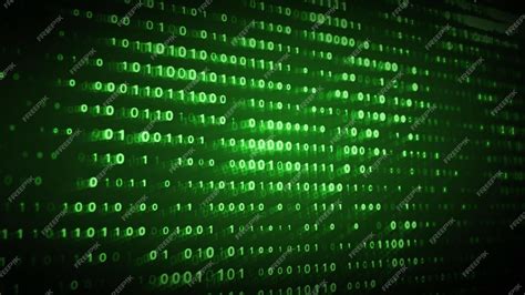 Premium Photo Information Technology Concept Green Digital 3d Binary