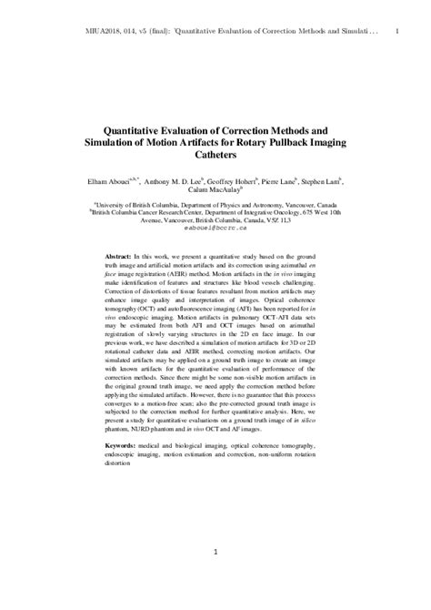 Pdf Quantitative Evaluation Of Correction Methods And Simulation Of